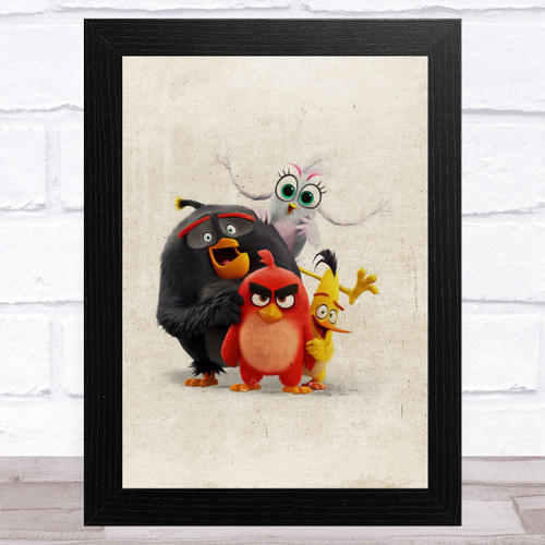 The Angry Birds Retro Children's Kid's Wall Art Print - The Card Zoo