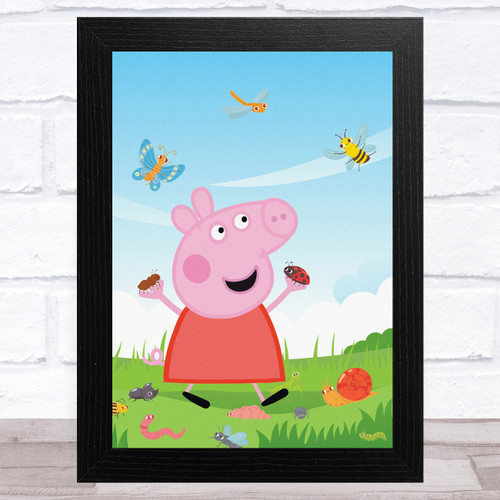 Peppa Pig Butterfly Children's Kid's Wall Art Print - The Card Zoo