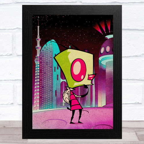 Invader Zim Pink Children's Kid's Wall Art Print - The Card Zoo