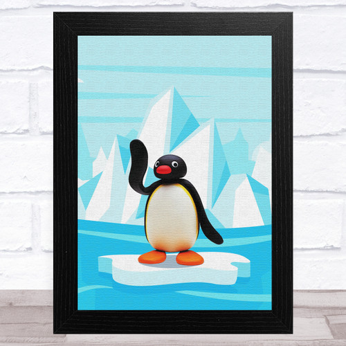 Pingu On Ice Children's Kid's Wall Art Print - The Card Zoo