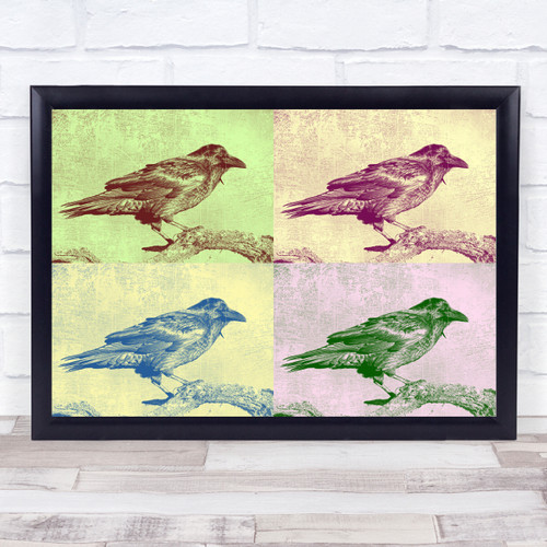 Vintage Crow Screen Print Animal Wall Art Print - The Card Zoo