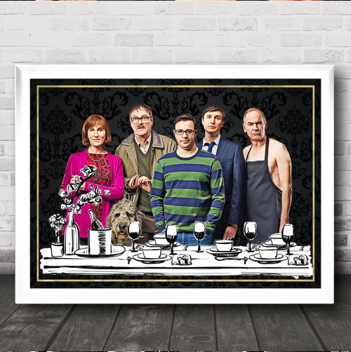 Friday Night Dinner Cast Funny Comedy Swirl Wall Art Print - The Card Zoo