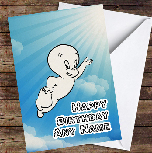 Casper The Friendly Ghost Sun and Clouds Personalised Birthday Card ...