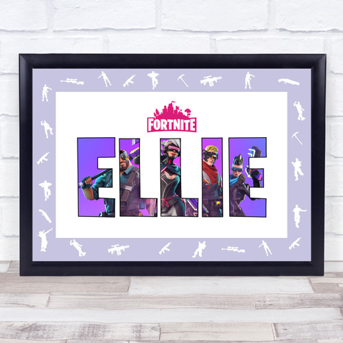 Fortnite Purple Border Logo Any Name Personalised Wall Art Print - The ...