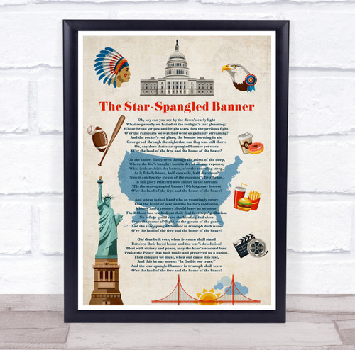 The Star Spangled Banner National Anthem Of The United States Wall Art ...