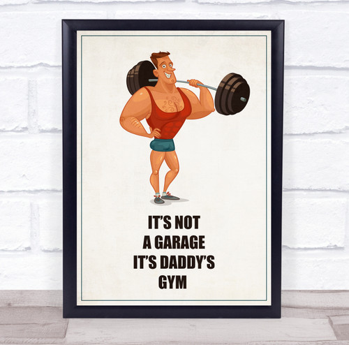 Strong Man Barbell Weight It's Daddy's Gym Room Personalised Wall Art ...