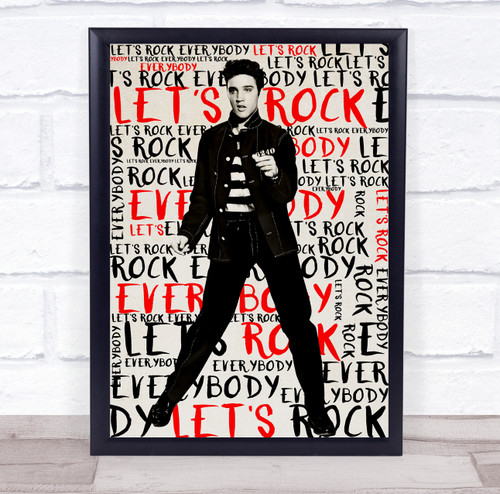Elvis Presley Jailhouse Rock Punk Wording Music Song Lyric Wall Art ...