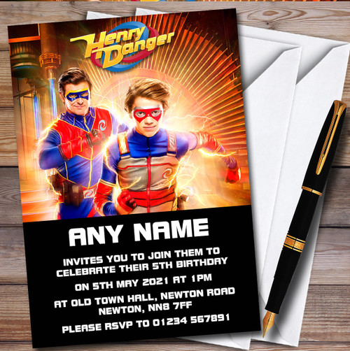 Henry Danger Personalised Children's Kids Birthday Party Invitations ...
