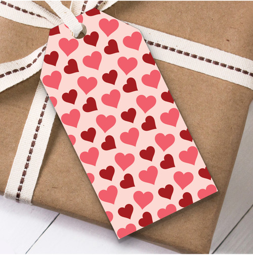 Shades Of Red Multiple Random Hearts Birthday Present Favor Gift Tags ...