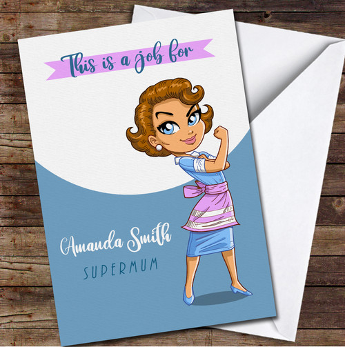 Supermum Cartoon Style Personalised Mother's Day Card - The Card Zoo