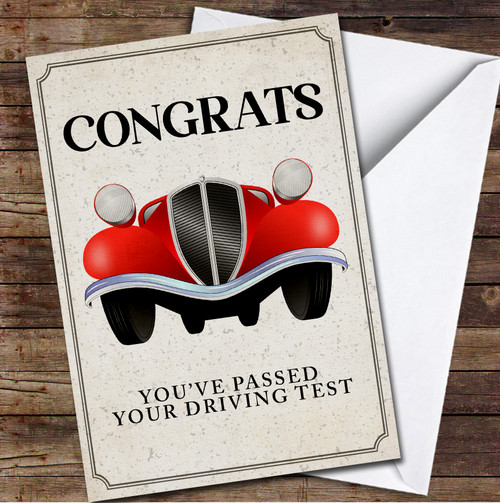 Retro Style Car Congrats New Driver Driving Test You've Passed ...