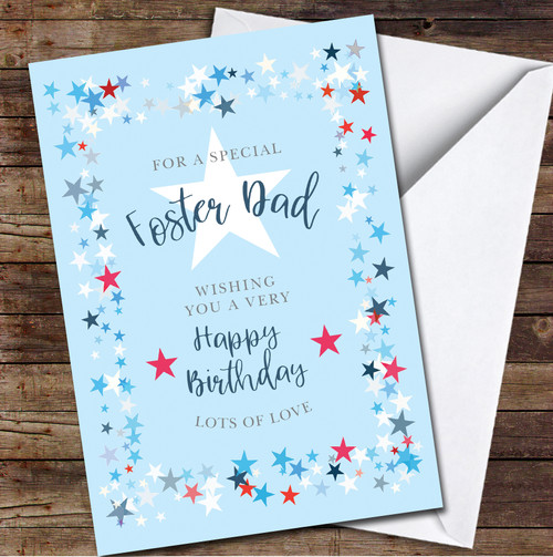 Foster Special Dad Birthday Stars Frame Blue Red Personalised Birthday ...