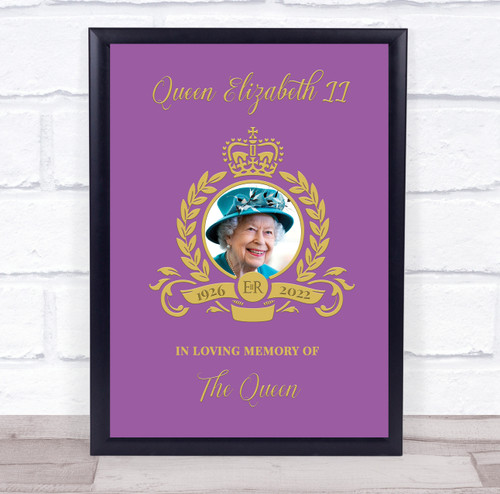 In Loving Memory Memorial Queen Elizabeth II Death Purple Crest Art ...