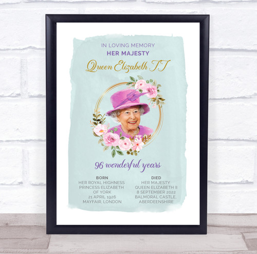 Queen Elizabeth II Memorial In Loving Memory 96 Wonderful Years Art ...