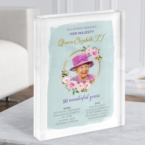 Queen Elizabeth II Memorial In Loving Memory 96 Years Souvenir Acrylic ...