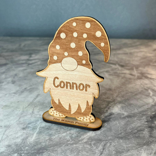 Personalised Gonk Christmas Elf Gnome Family Decoration Table Name ...
