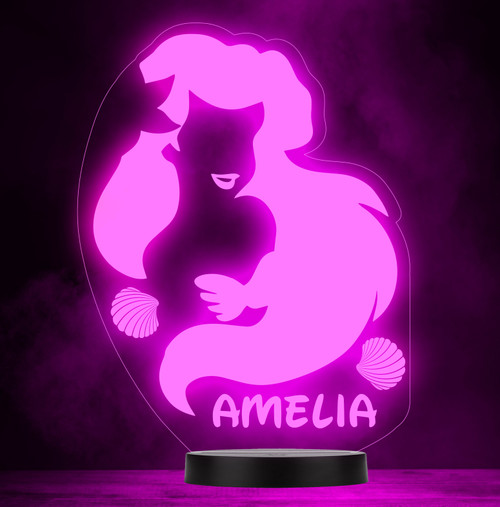 Ariel Disney Princess Little Mermaid Personalised Colour Change Lamp ...