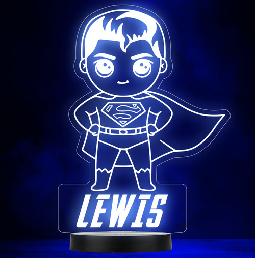 Superman Baby Superhero Personalised Gift Colour Changing Led Lamp ...