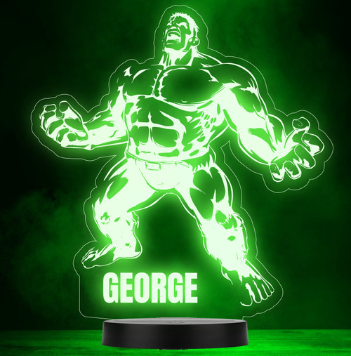 Kids Hulk Superhero Personalised Gift Colour Changing Led Lamp Night ...