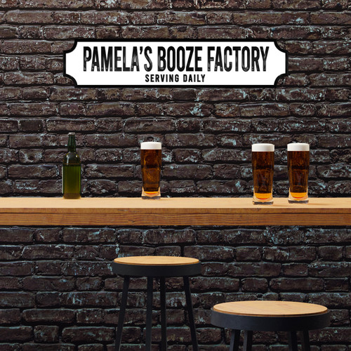 Booze Factory Bar Pub Name Any Colour Any Text 3D Train Style Street ...
