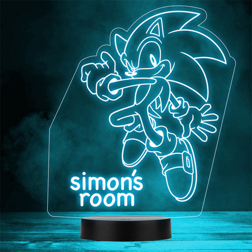 Sonic the Hedgehog Jumping Character Personalised Gift Any Colour Night ...