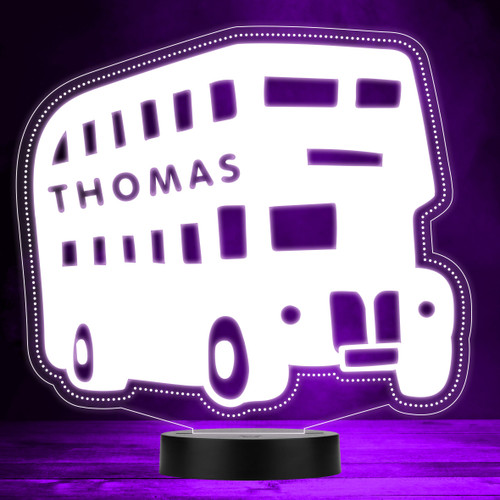 London Vintage Double Decker Bus Led Lamp Personalised Gift Night Light ...