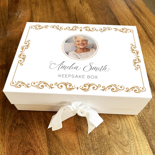 Gold Frame Keepsake Box Photo Elegant Deco Frame Memorial Box - The ...