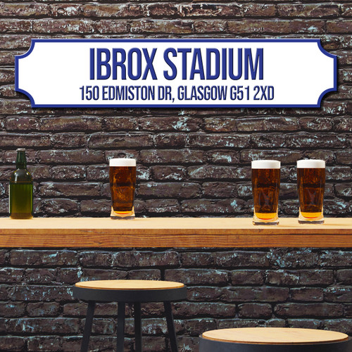 Rangers Ibrox Stadium White and Royal Blue Any Text Football Club 3D ...