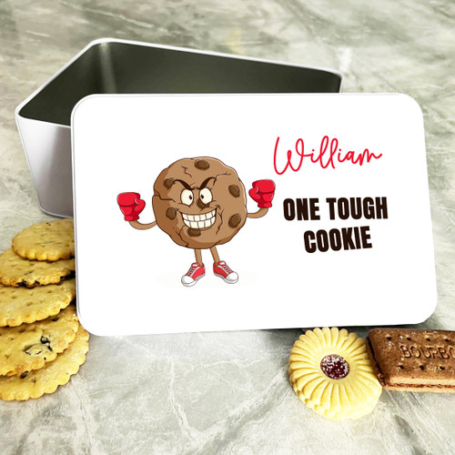 Funny One Tough Boxing Cookie Rectangle Personalised Biscuit Tin - The ...