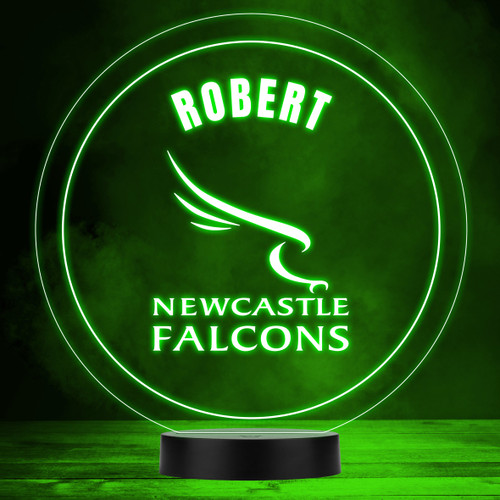 Newcastle Falcons Rugby Union Club Logo Sports Fan LED Colour Night ...