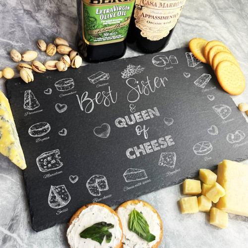 Cheese Selection Sister Queen Of Cheese Hearts Gift Slate Cheese ...