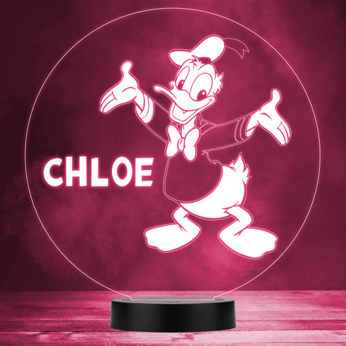 Donald Duck Disney Children's TV Personalised LED Multicolour Night ...