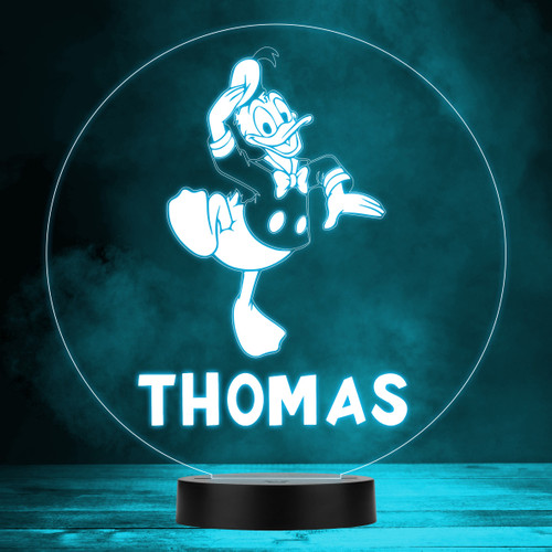 Donald Duck Disney Kid's Cartoon TV Personalised LED Multicolour Night ...