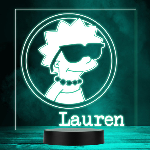 The Simpson's Lisa In Glasses Kid's TV Personalised LED Multicolour ...