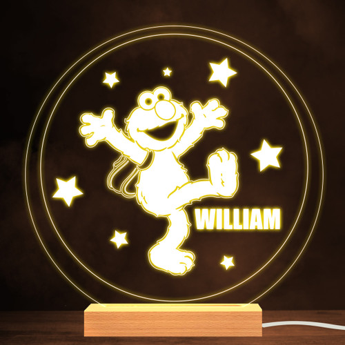 Sesame Street Elmo Stars Kid's Cartoon TV Personalised White Night ...