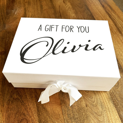 Minimalist Fancy Lettering A Gift For You Personalised Hamper Gift Box ...