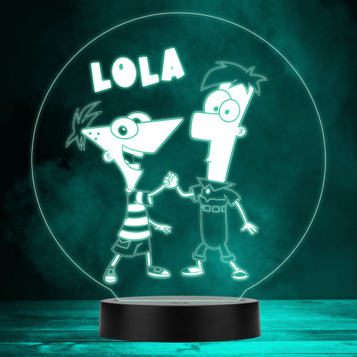 Phineas and Ferb Show Kids Tv Personalised Gift Colour Changing Night ...