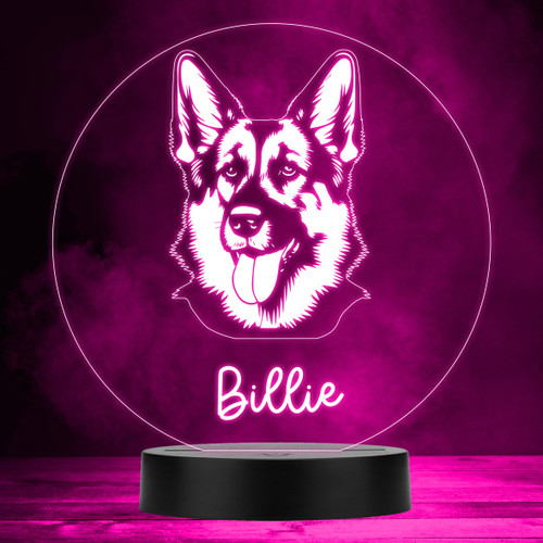 German Shepherd Dog Pet Multicolour Personalised Gift LED Lamp Night ...