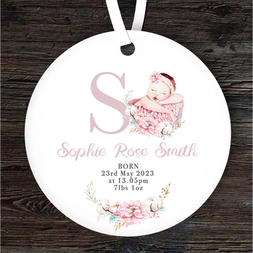 New Baby Girl New Baby Letter S Personalised Gift Keepsake Hanging ...