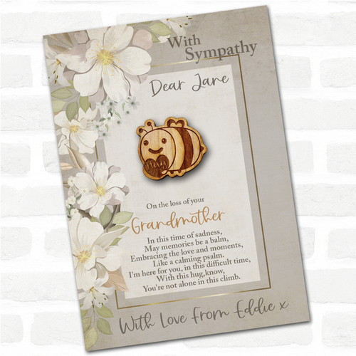 Bumble Bee Love Heart Sympathy Sorry For Your Loss Personalised Gift ...