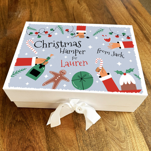 Christmas Lights Festive Icons Border Bright Hamper Personalised Hamper ...