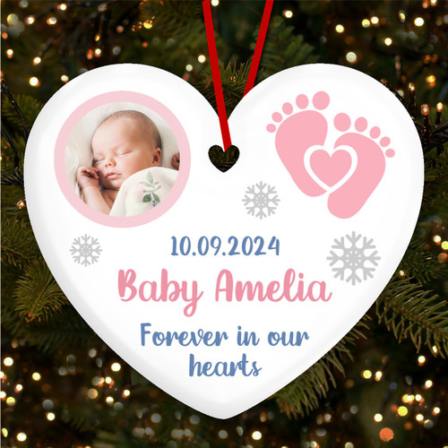 Baby Girl Memorial Photo Footprints Child Loss Custom Christmas Tree ...