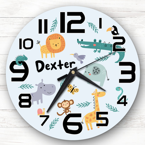 Jungle Safari Animals Boys Girls Nursery Room Custom Gift Personalised ...