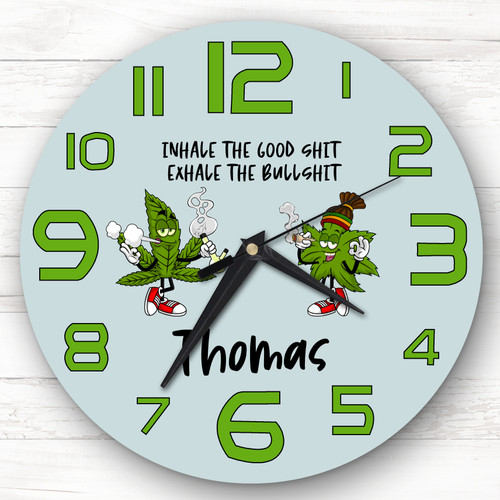 Funny Marijuana Characters Weed Personalised Gift Personalised Clock ...