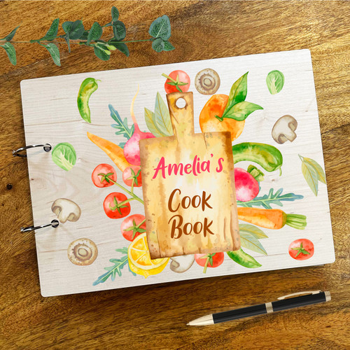 Wood Fresh Food Scrapbook Notes List Baking Cook Recipe Keeper Book ...