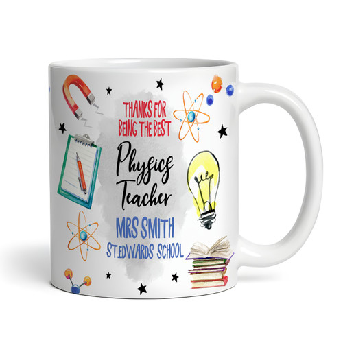 Physics Teacher Gift Thank You School Coffee Tea Cup Personalised Mug ...