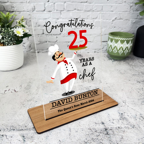 25 Years Service 25th Anniversary Funny Chef Gift Employee Personalised ...