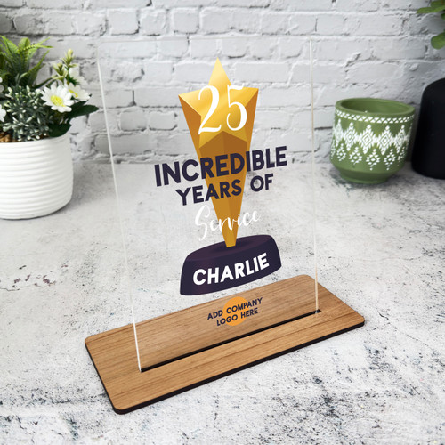 25 Years Service 25th Anniversary Job Trophy Medal Photo Gift Employee ...