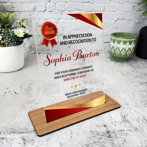 Appreciation Recognition Award Red Gift Employee Team Member Colleague ...