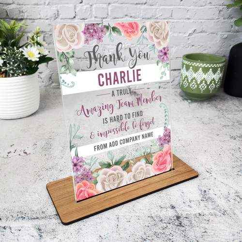 Thank You Job Appreciation Team Member Photo Gift Employee Personalised ...